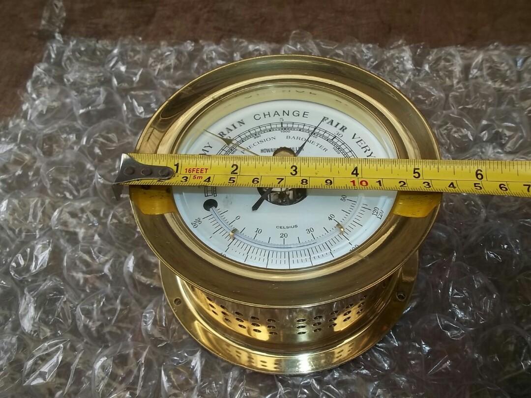 Howard Miller Solid Brass Aneroid Barometer with Thermometer ...