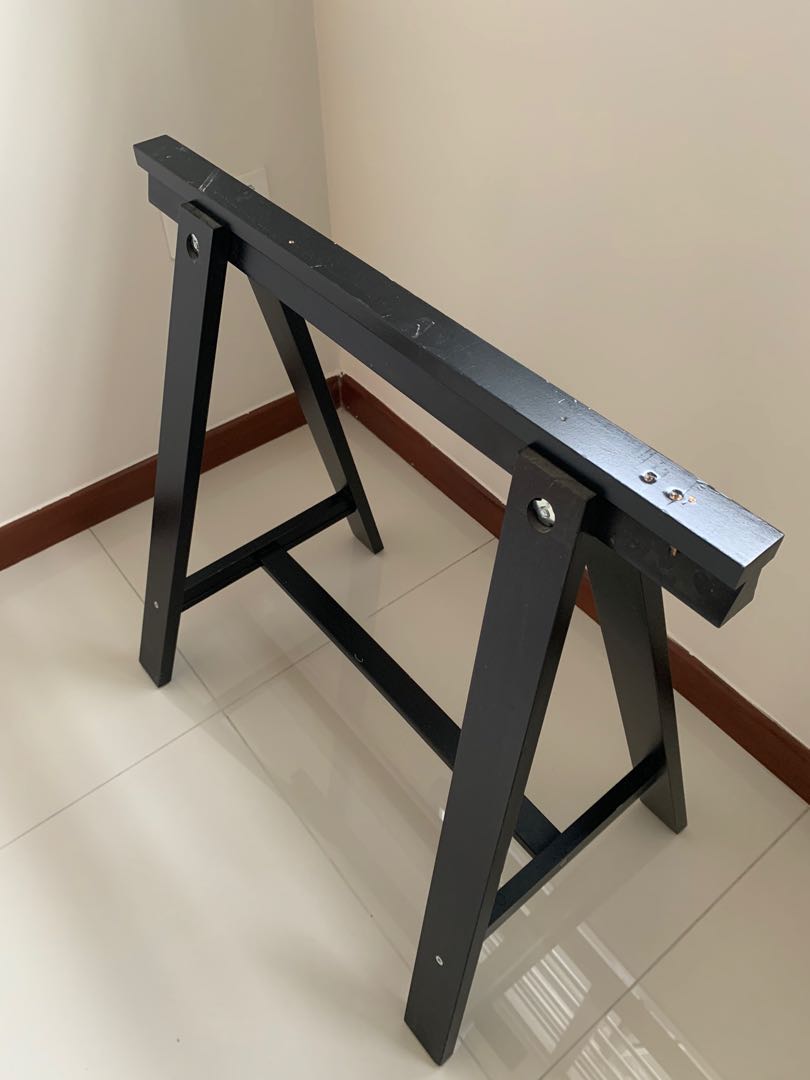 IKEA ODDVALD Trestle black, Furniture & Home Living, Furniture, Tables ...