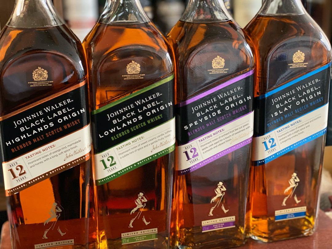 [降價！]Johnnie Walker Black Label - Origin 威士忌系列限量全套, 嘢食 & 嘢飲, 酒精飲料 ...