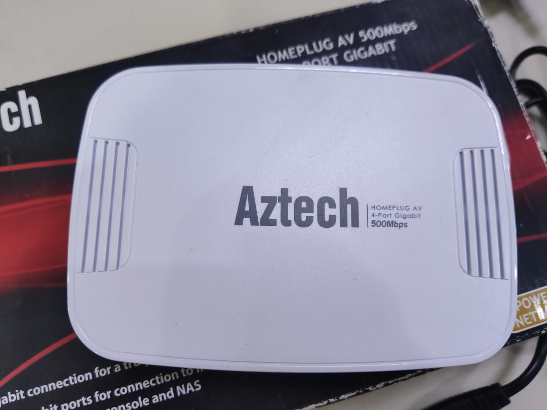 Like new Aztech Homeplug AV 500Mbps 4 Port Gigabit, Computers & Tech ...