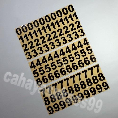 Sticker Nomor Angka 0 1 2 3 4 5 6 7 8 9 Hitam Putih Merah Biru Font ...