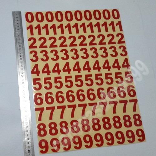 Sticker Nomor Angka 0 1 2 3 4 5 6 7 8 9 Hitam Putih Merah Biru Font ...