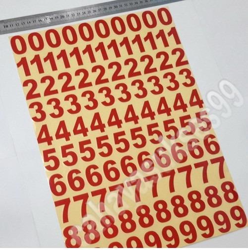 Sticker Nomor Angka 0 1 2 3 4 5 6 7 8 9 Hitam Putih Merah Biru Font ...