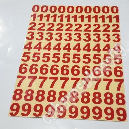 Sticker Nomor Angka 0 1 2 3 4 5 6 7 8 9 Hitam Putih Merah Biru Font ...