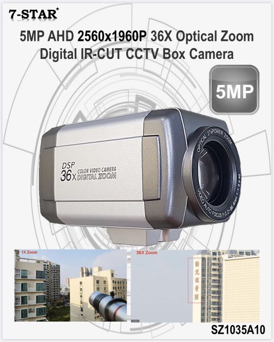 5MP X36 Zoom Box Camera [Ultra-HD 5 Megapixel 2560x1960P Resolution ...