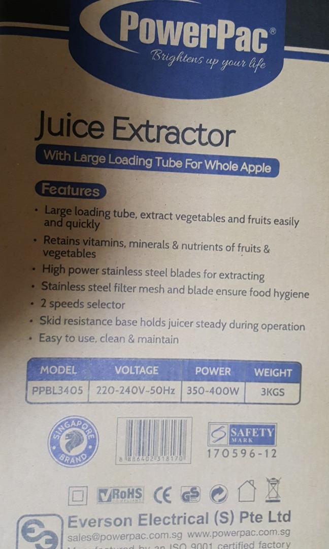 Powerpac brand new juice extractor, TV & Home Appliances, Kitchen ...
