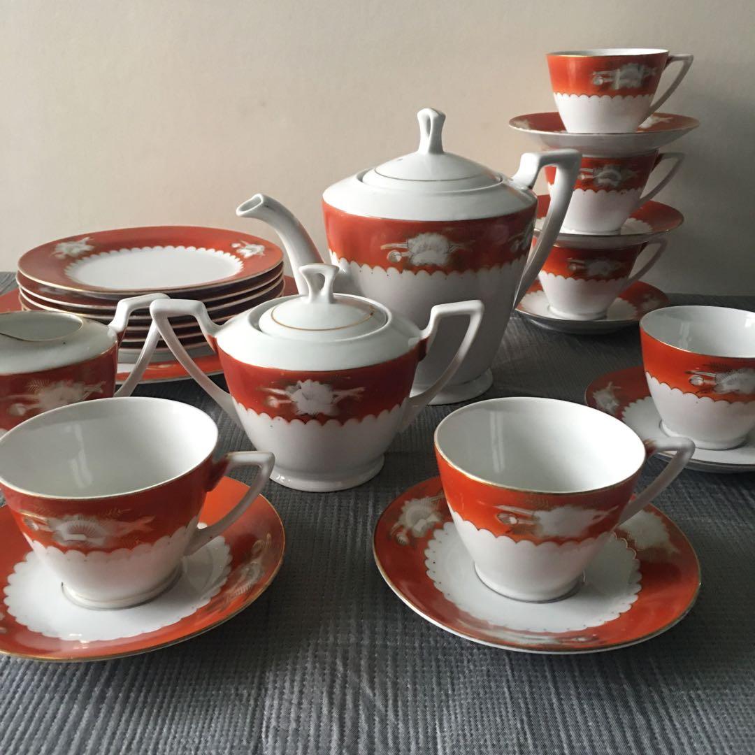 ART DECO FULL TEA SET, Home Appliances, Kitchenware on Carousell