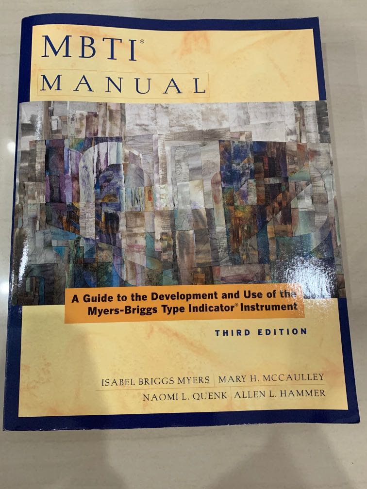 MBTI Manual, Hobbies & Toys, Books & Magazines, Assessment Books on ...