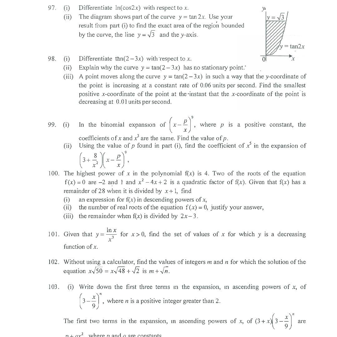 O level A Math - E Math revision package - challenging questions ...