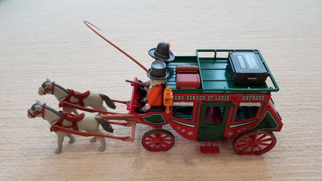 Playmobil Express Stagecoach with 2 horses western cowboys #4399 ...
