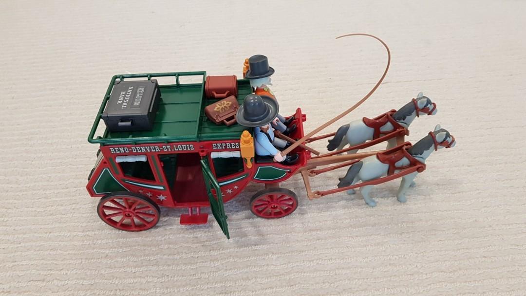 Playmobil Express Stagecoach with 2 horses western cowboys #4399 ...