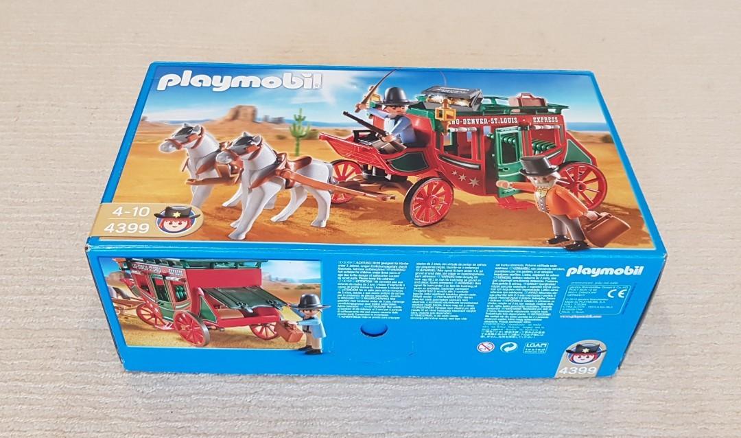 Playmobil Express Stagecoach with 2 horses western cowboys #4399 ...