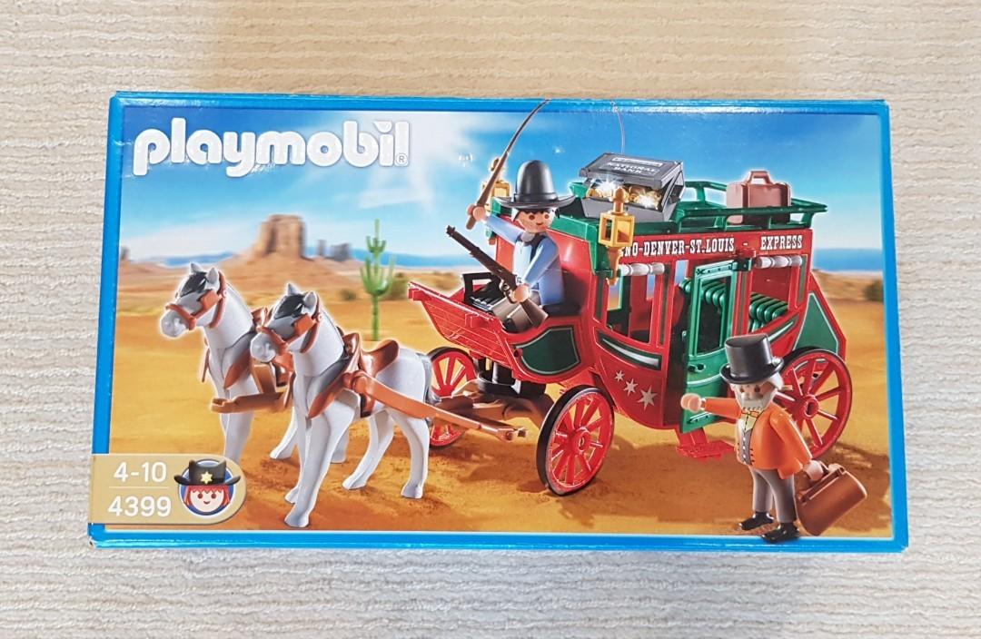 Playmobil Express Stagecoach with 2 horses western cowboys #4399 ...