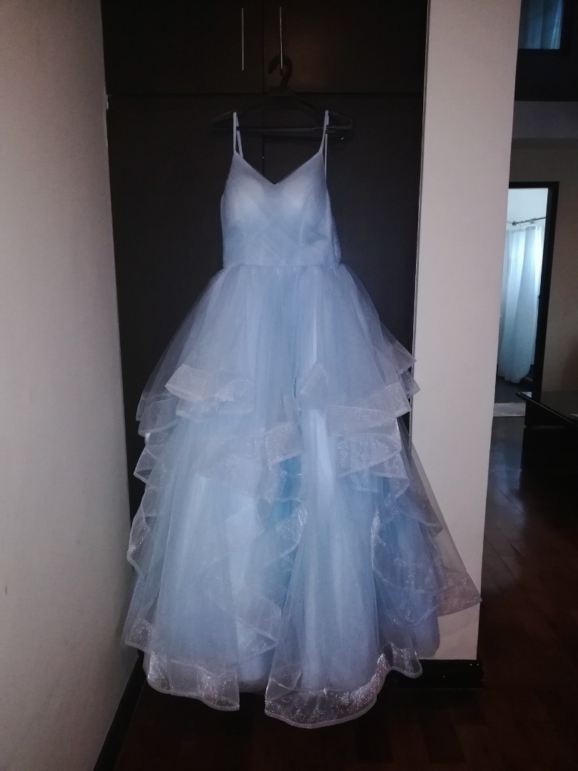 Powder Blue Gown For Rent (With Detachable Filipiniana Sleeves), Women ...