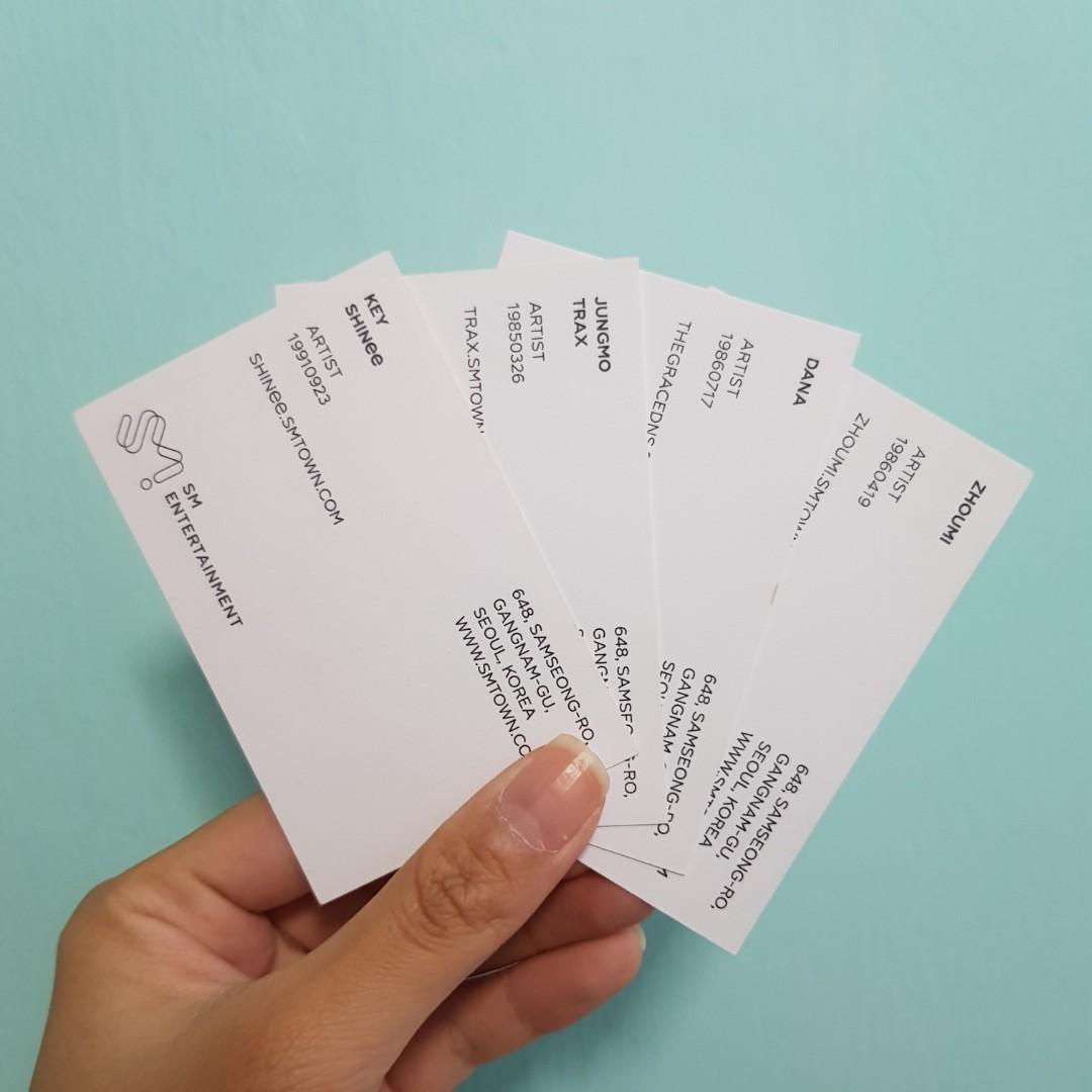 SM Entertainment Official Business Cards / Namecards, Hobbies & Toys ...