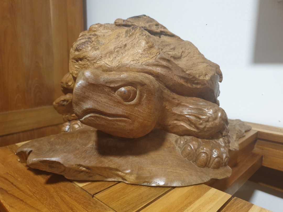 Teak Wood Turtle, Furniture & Home Living, Home Decor, Vases ...