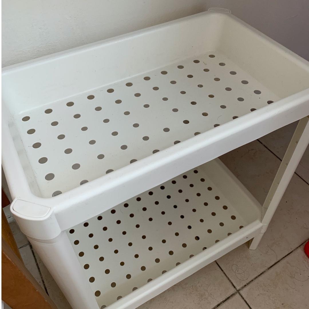 VESKEN 2-tier shelving unit, Furniture & Home Living, Furniture ...