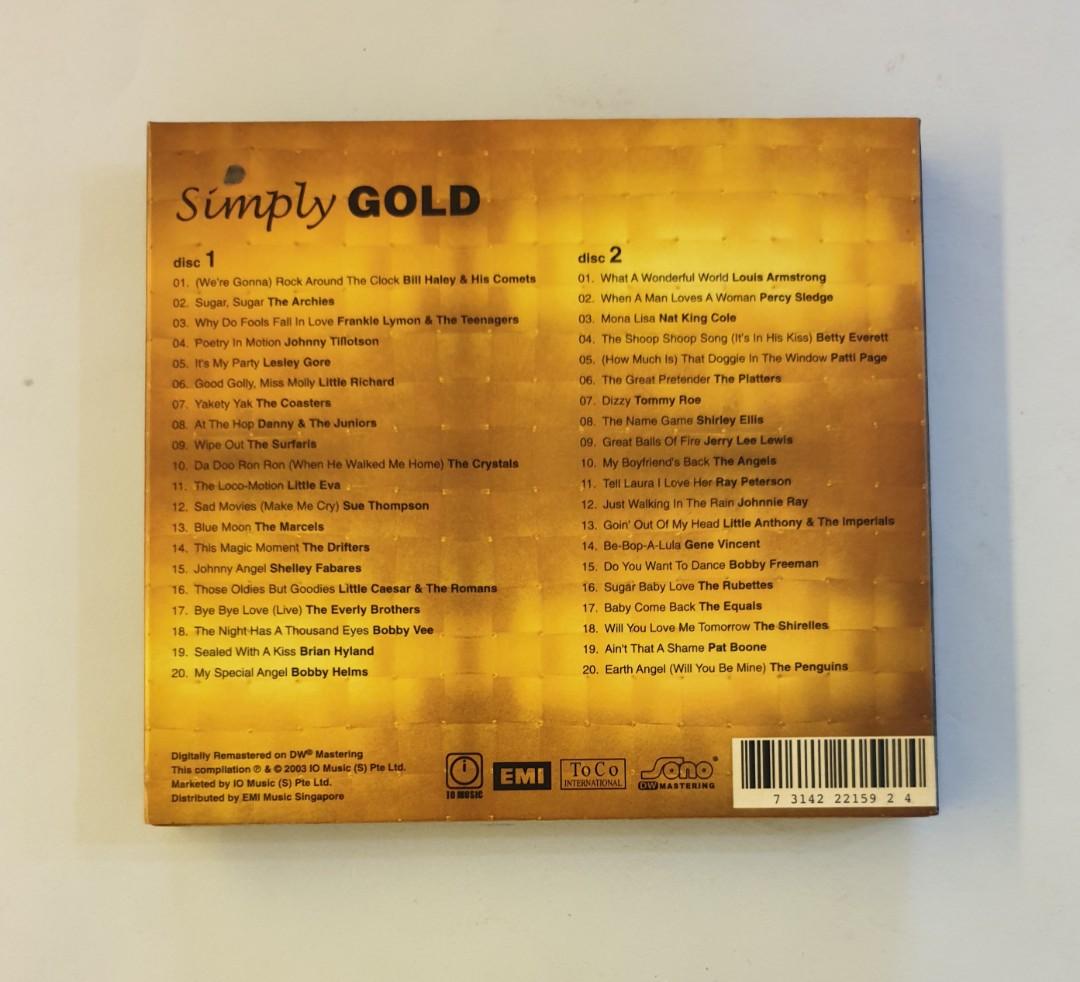 Simply Gold - A 2CD Compilation Album, Hobbies & Toys, Music & Media, CDs & DVDs on Carousell