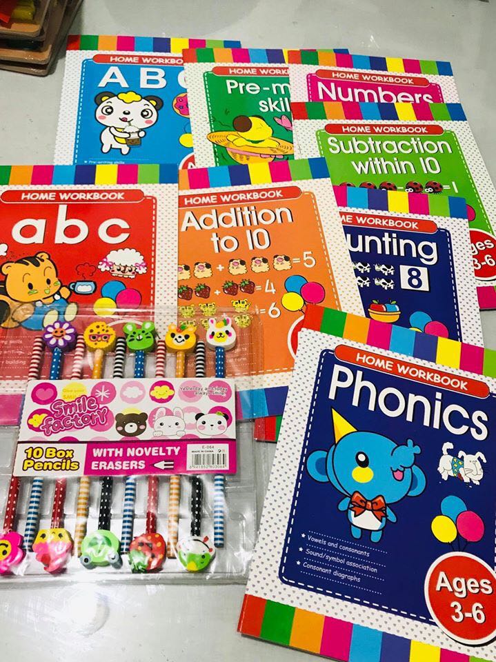 Workbooks bundle with Pencil & Eraser Set, Hobbies & Toys, Books ...