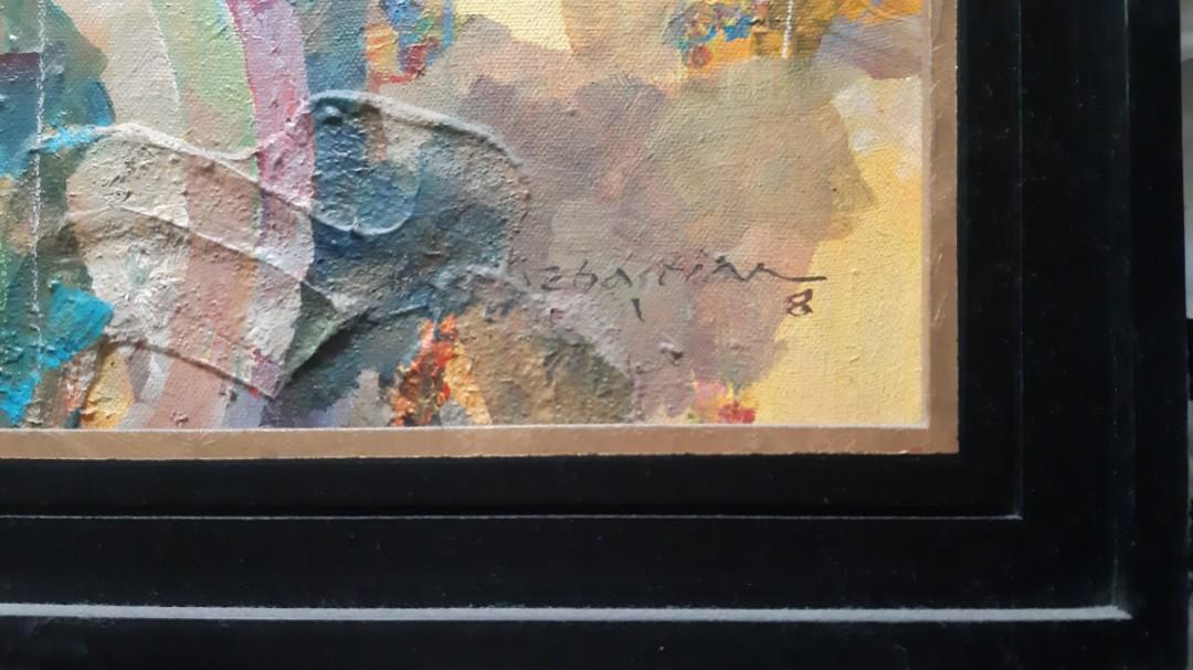 Aner Sebastian "Summer" original abstract painting with certificate of ...