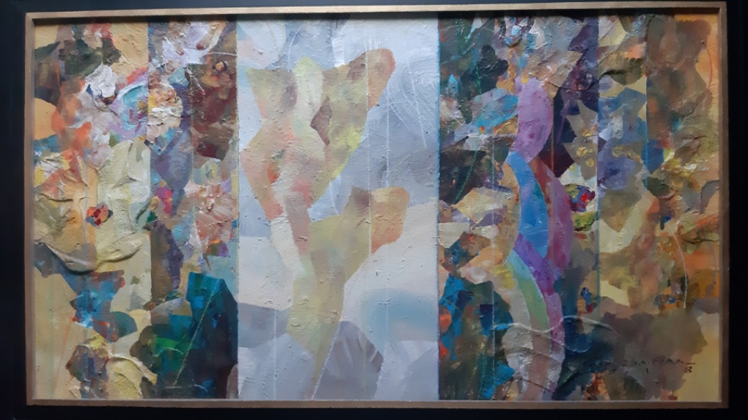 Aner Sebastian "Summer" original abstract painting with certificate of ...