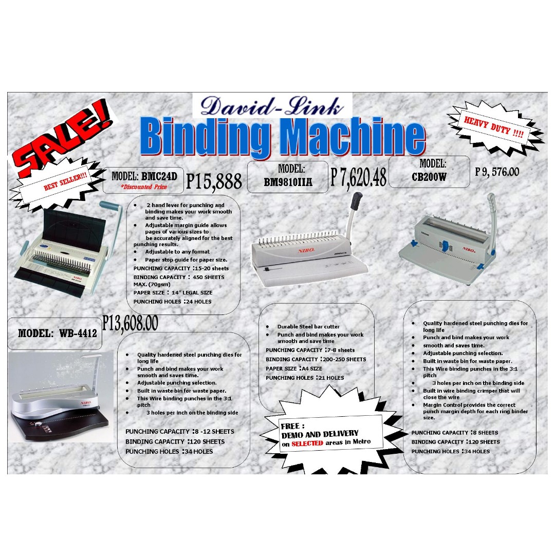 Binding Machine-Wire & Plastic Binder, Computers & Tech, Office ...