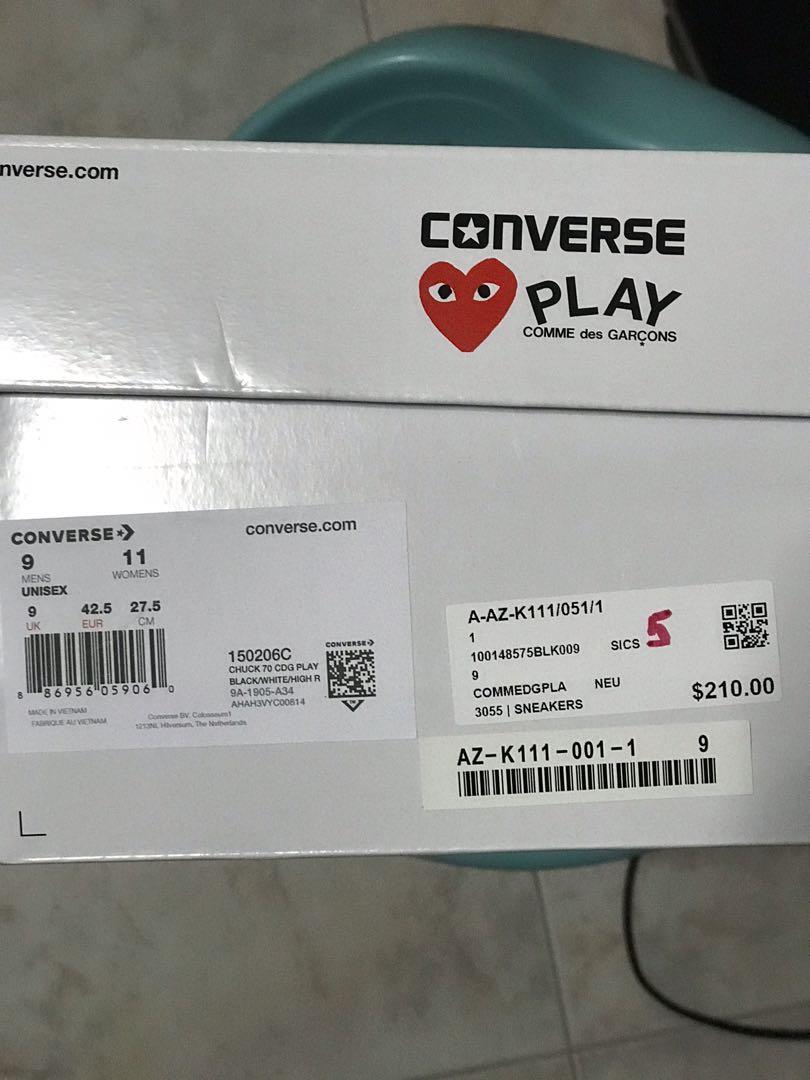 Converse X CDG Black Low, Men's Fashion, Footwear, Sneakers on Carousell