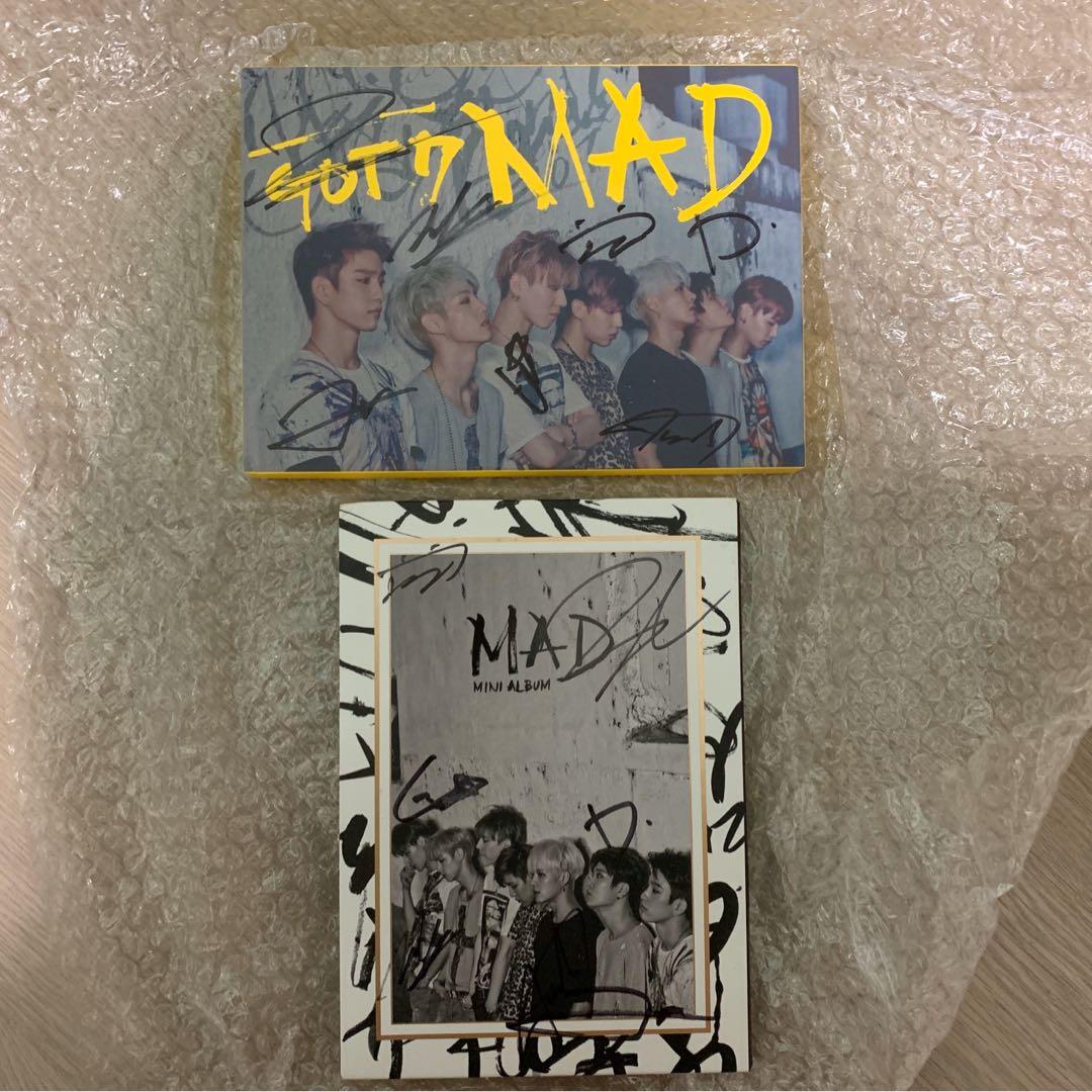 GOT7 MAD ALBUM [HORIZONTAL & VERTICAL VERSION] ALL MEMBERS SIGNED with ...