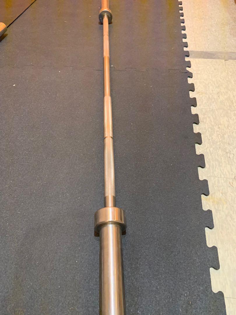 Olympic barbell copper finish 1.8m gym, Sports Equipment, Exercise ...