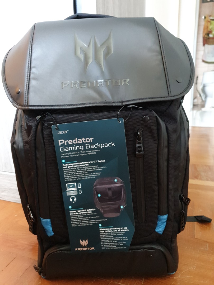 Predator gaming backpack (black and blue), Computers & Tech, Parts ...