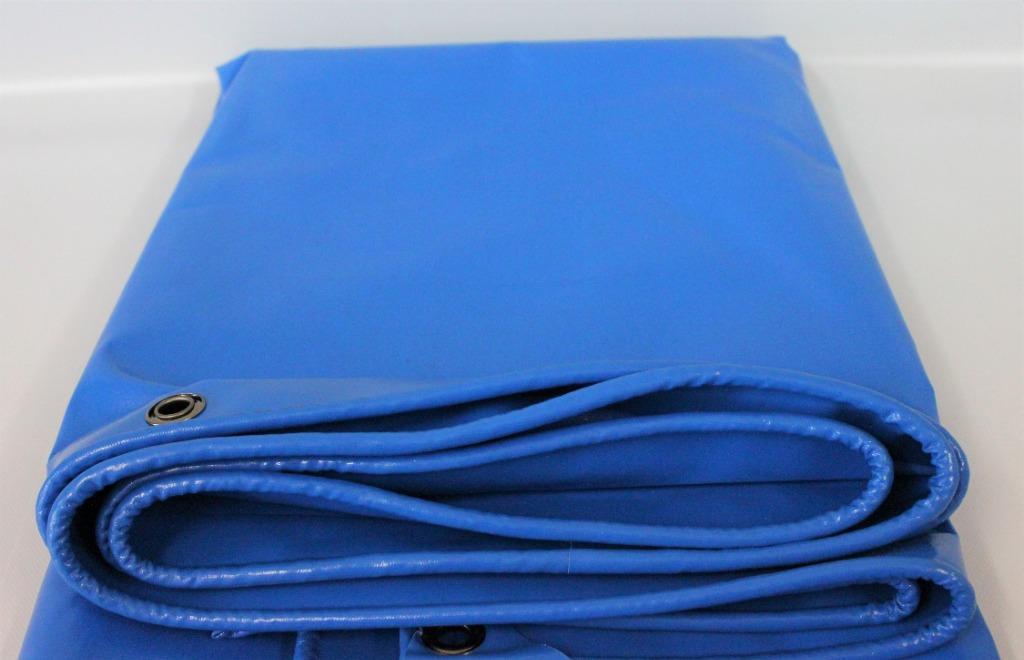 Super A Nylon 12ft x 15ft Blue PVC Tarpaulin Vinylon Ready Made Heavy ...
