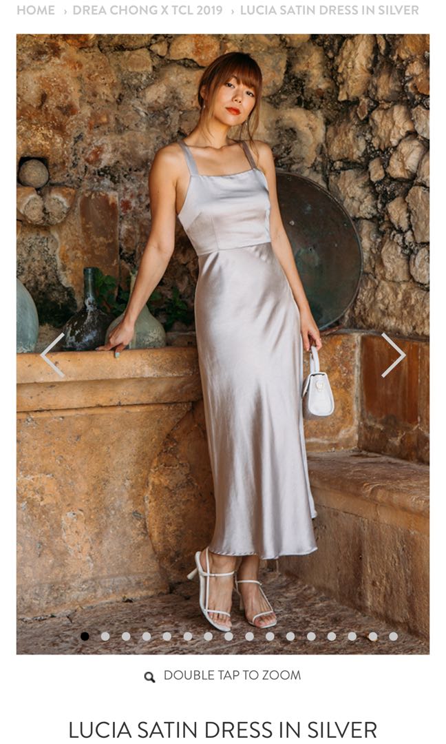 Drea Chong X TCL - Lucia Satin Dress, Women's Fashion, Clothes, Dresses ...