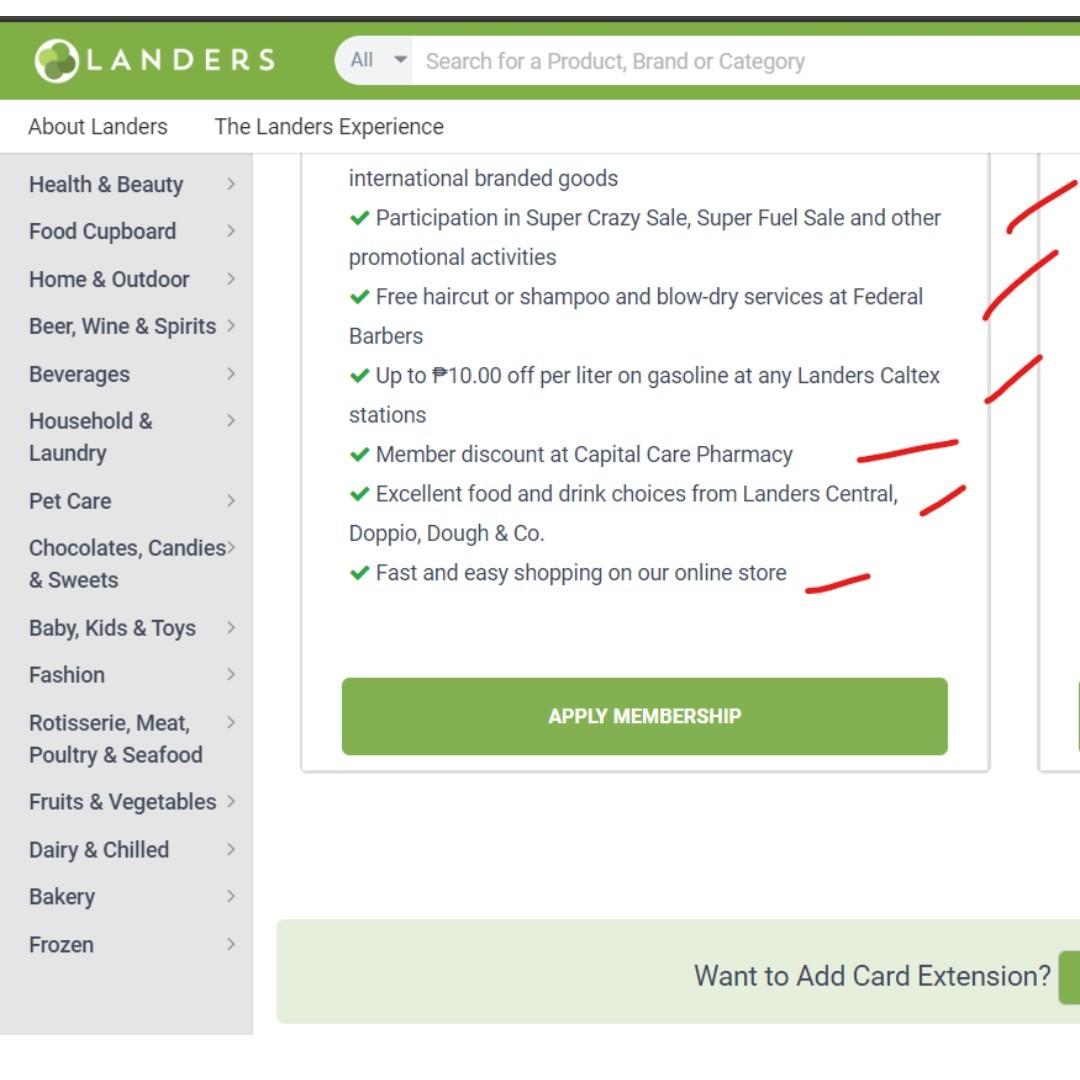 Landers Superstore Premium Membership Card, Tickets & Vouchers, Store ...