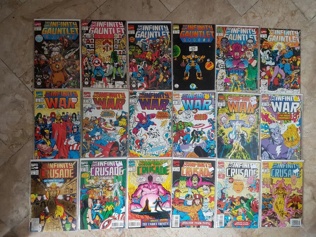 Marvel Comics Infinity Gauntlet, War, and Crusade Complete Set. Thanos ...