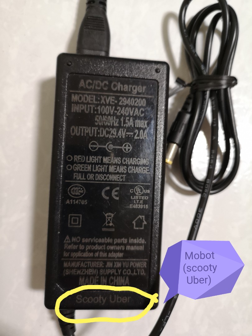 Mobot scooty Uber charger, Sports Equipment, Bicycles & Parts, Parts ...