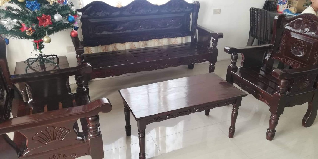 Solid Malaysian Wood Sala Set Sofa, Furniture & Home Living, Furniture ...
