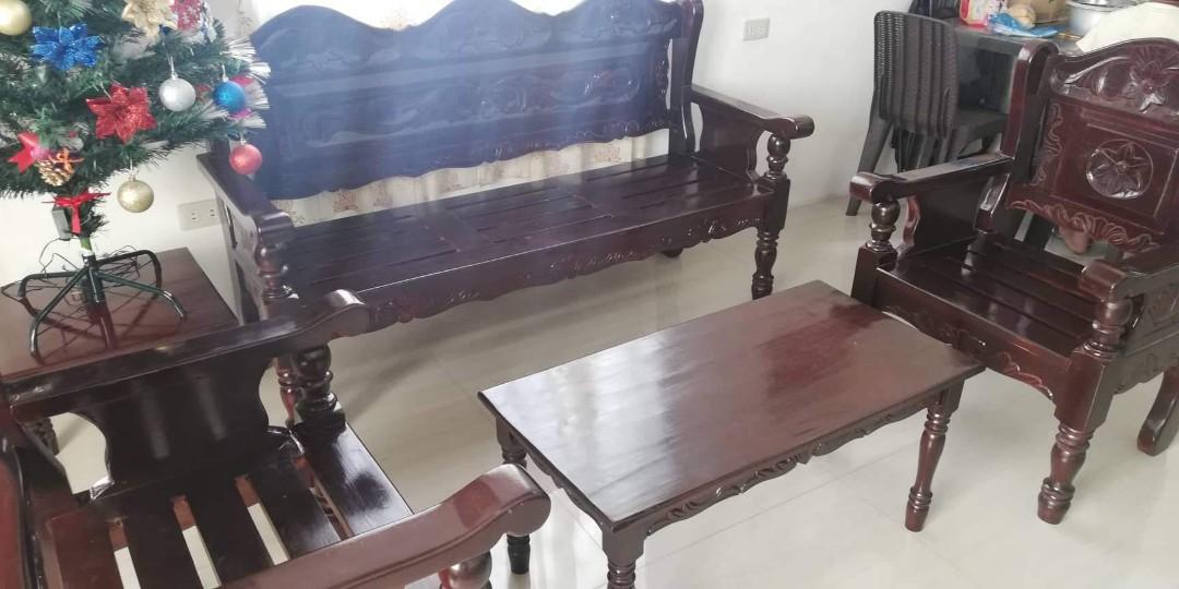 Solid Malaysian Wood Sala Set Sofa, Furniture & Home Living, Furniture ...