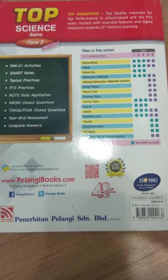 TOP SCIENCE KSSM PT3 FORM 3, Hobbies & Toys, Books & Magazines ...