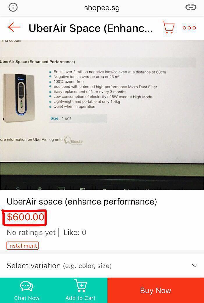 UBER AIR SPACE Negative Ionizer (UberAir Uber Air Purifier Filter ...