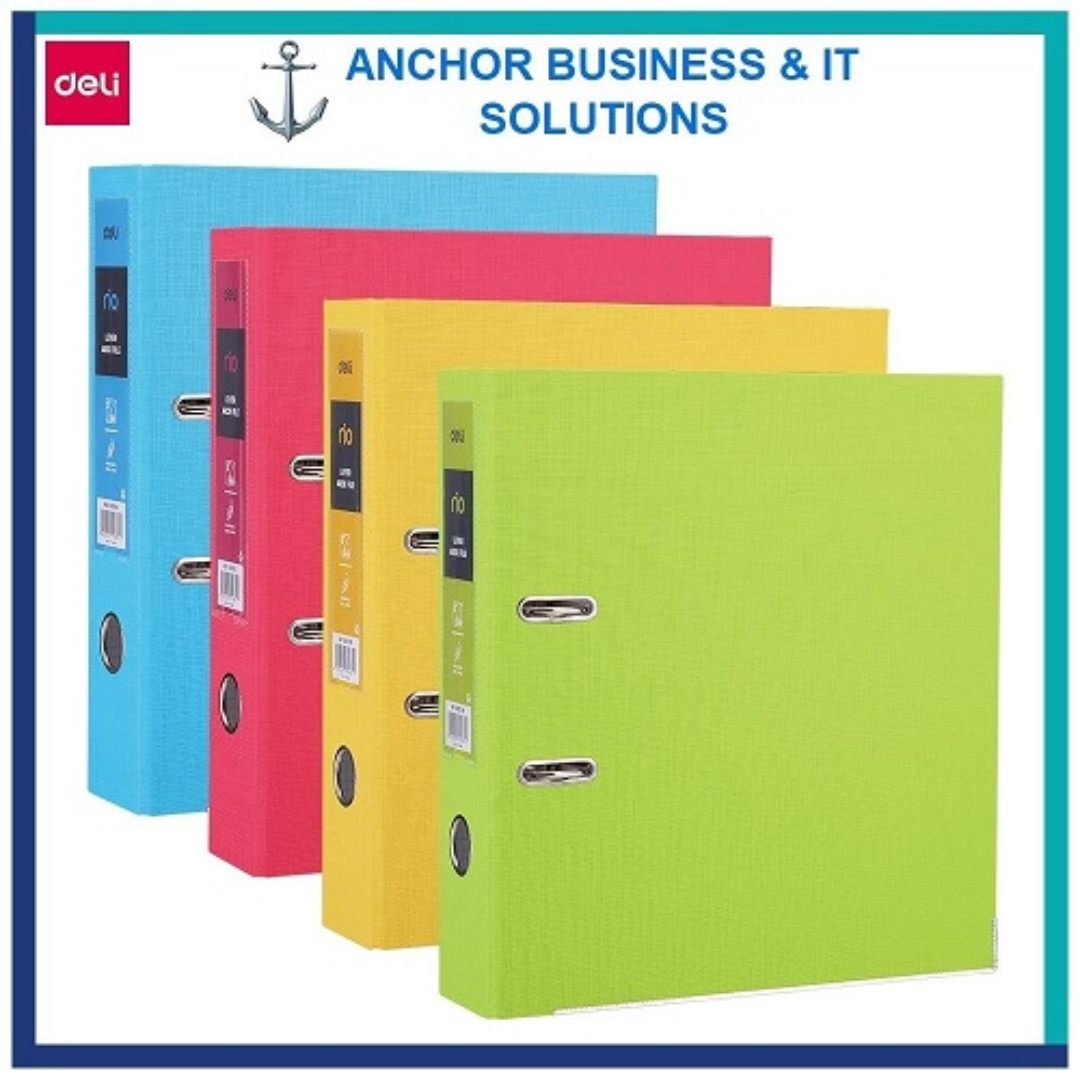 3" Inch PVC A4 Lever Arch Files 4 Pieces Pcs Per Set (Blue/Pink Red ...