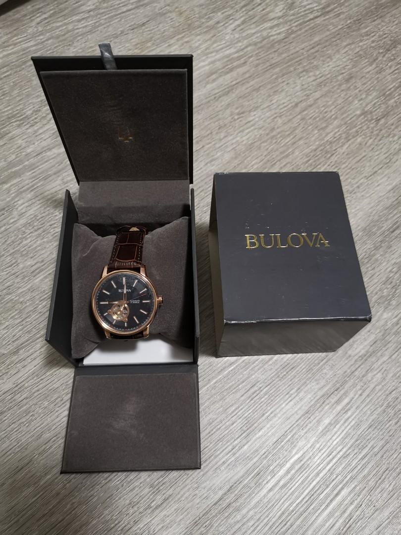 Bulova Men's Automatic Brown Strap Watch 21-jewel (97A109), Men's ...