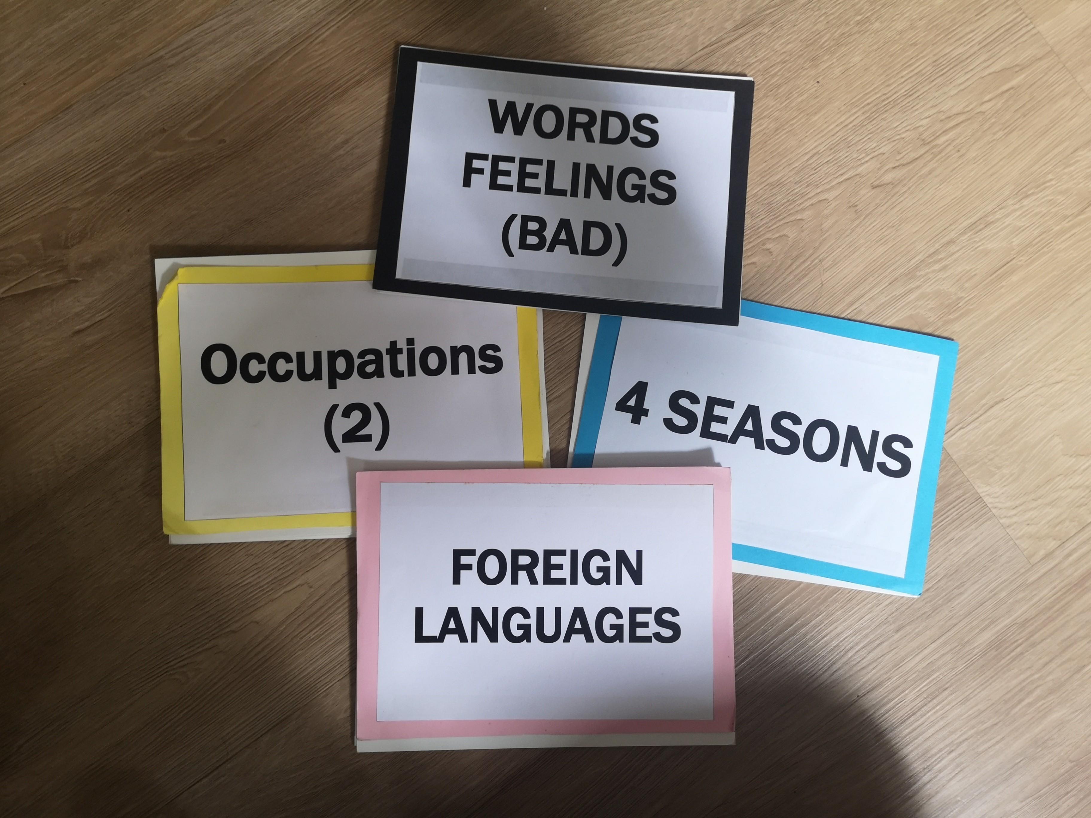 Homemade flash cards (4 sets), Hobbies & Toys, Books & Magazines ...