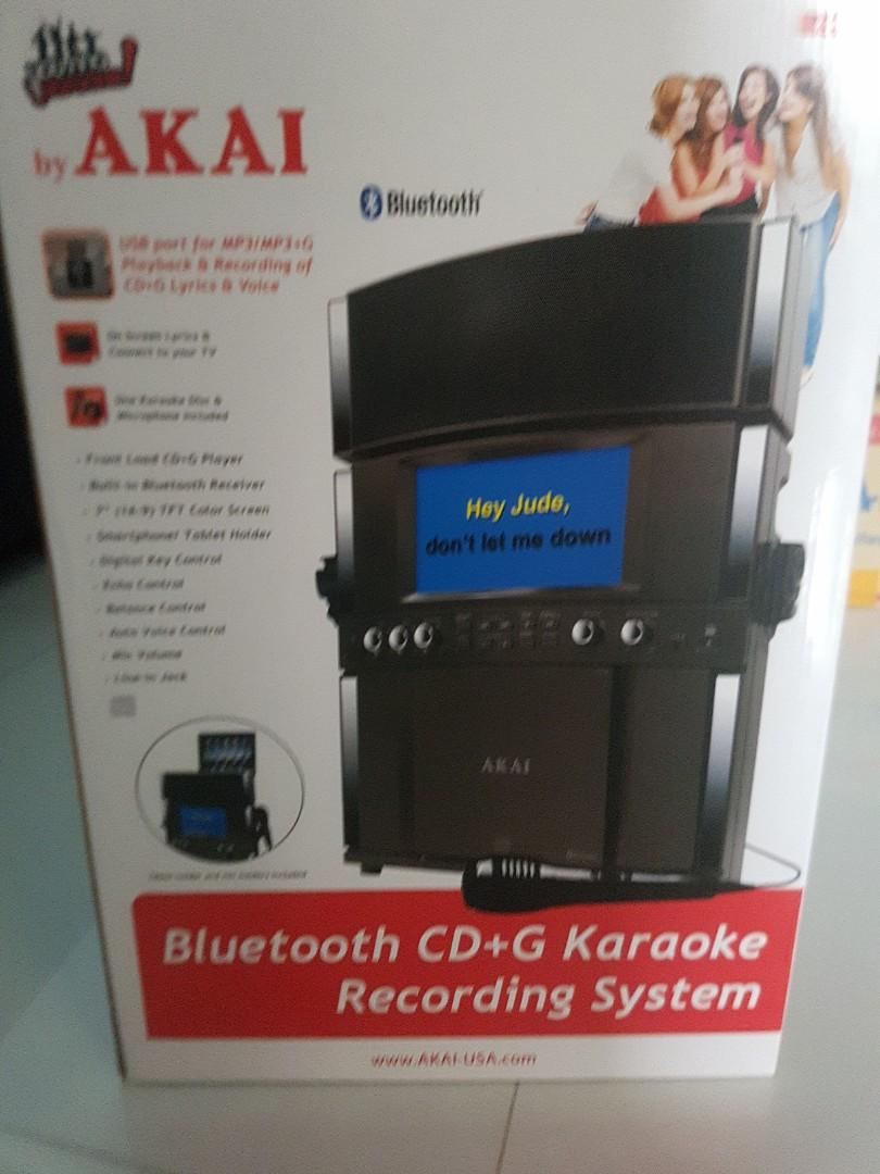 Karaoke system Akai bluetooth with micro and original box, Audio ...