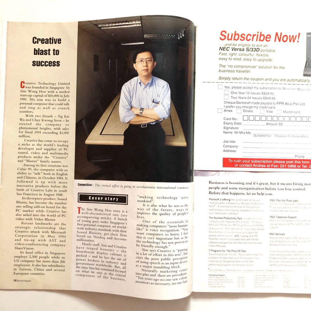 Microsoft Magazine Singapore Premier Issue | Volume 1 | June 1995 ...