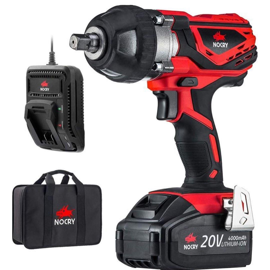 NoCry 20V Cordless Impact Driver Kit - Hex Chuck, LED Work Light, Belt ...