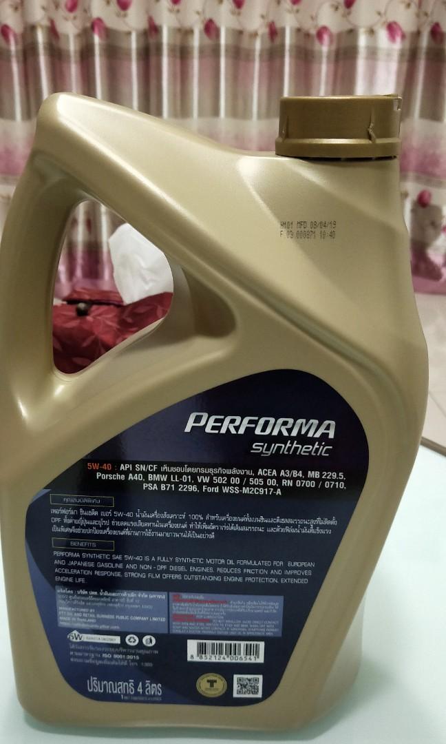 PTT Performa Fully Synthetic Engine Oil 5W-40, Auto Accessories on ...