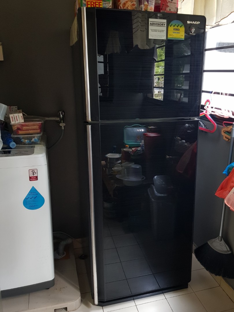 sharp plasmacluster 2 door fridge, TV & Home Appliances, Kitchen ...
