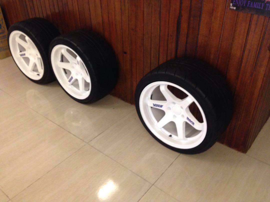 Te37 18 inch 10.5jj et22 all 5x114.3 tyre ad08r 265/35/18, Auto ...