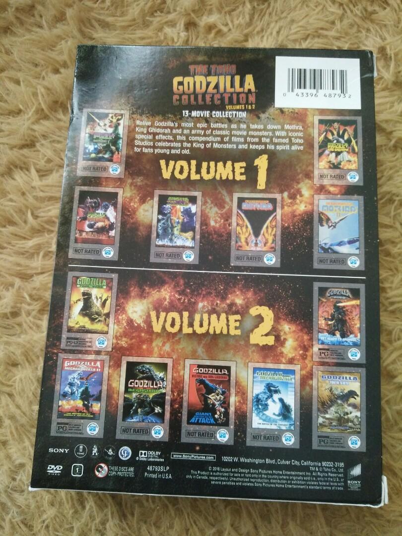 Toho Godzilla Collection Vol 1 & 2 Dvd Region 1, Hobbies & Toys, Music ...