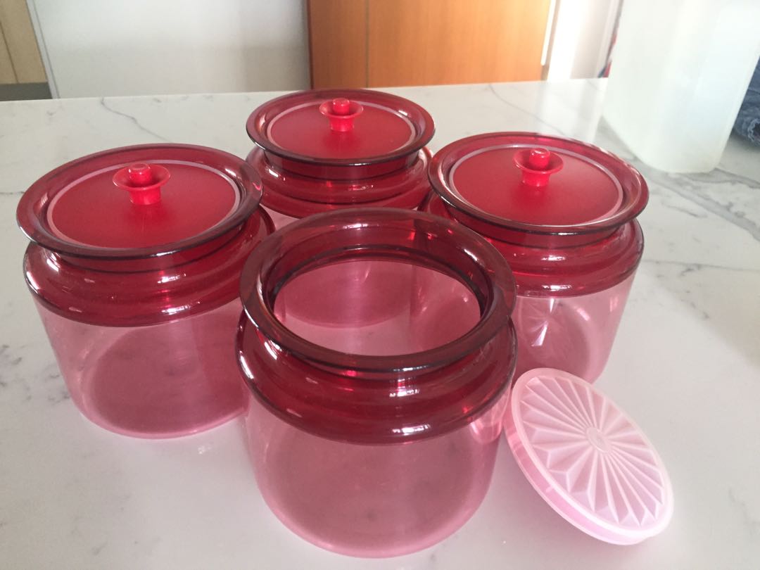 Tupperware Red Containers, Furniture & Home Living, Kitchenware ...